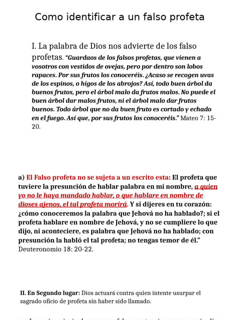 Como Identificar A Un Falso Profeta | PDF | Profeta | Religión y ...