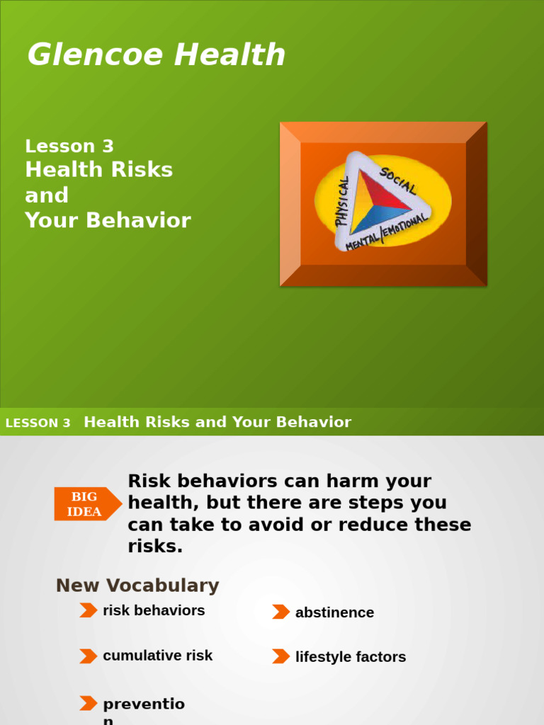 Ch1, L3 - Health Risks and Your Behavior-1 | PDF
