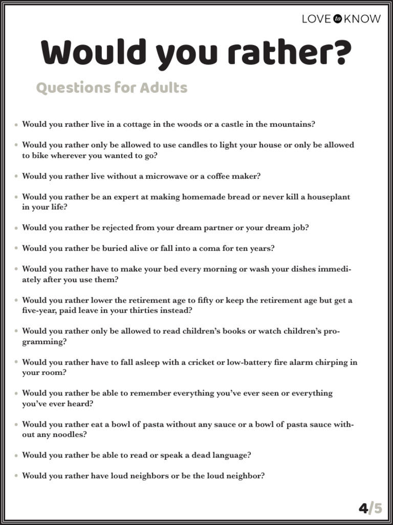 Would You Rather - FLASH | PDF