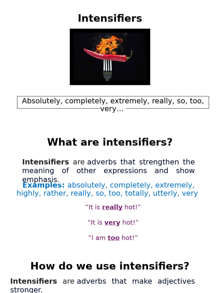 Intensifiers Review | PDF