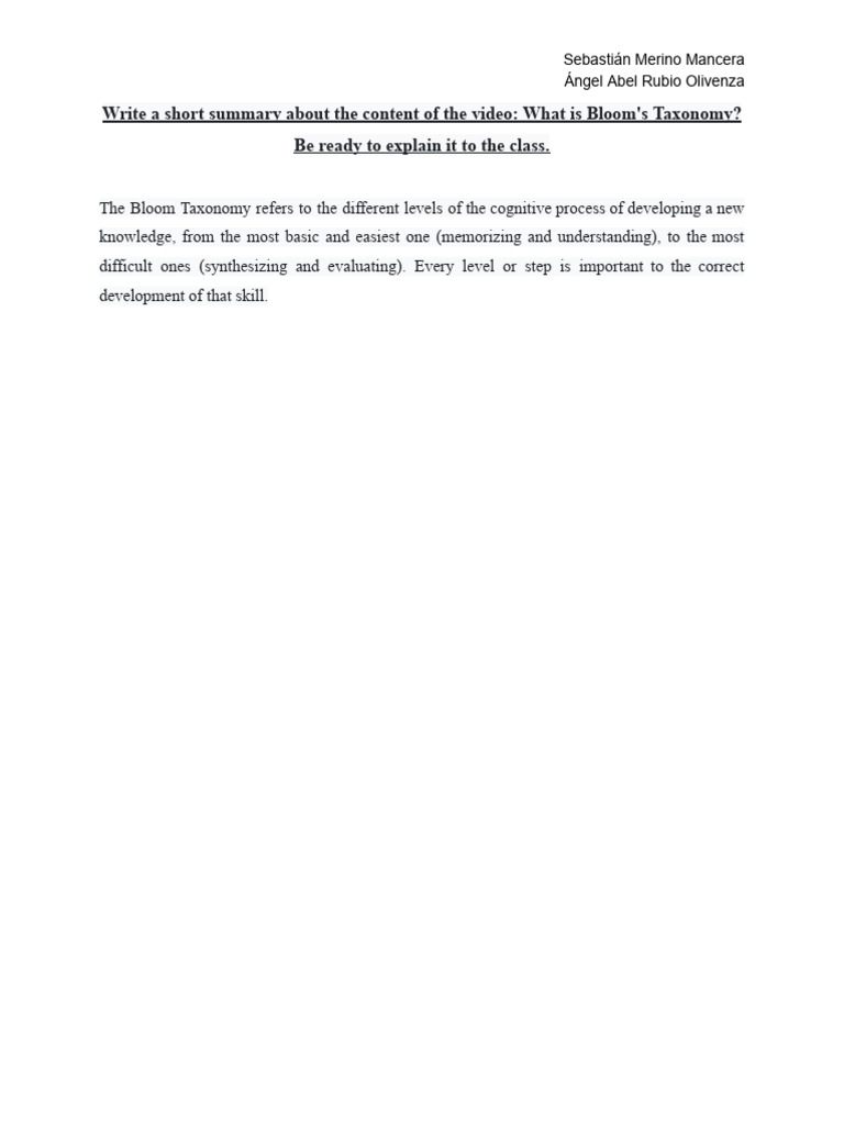 Bloom's Digital Taxonomy | PDF