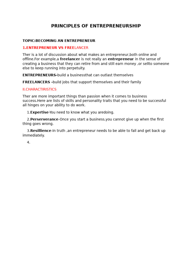 Principles of Entrepreneurship | PDF