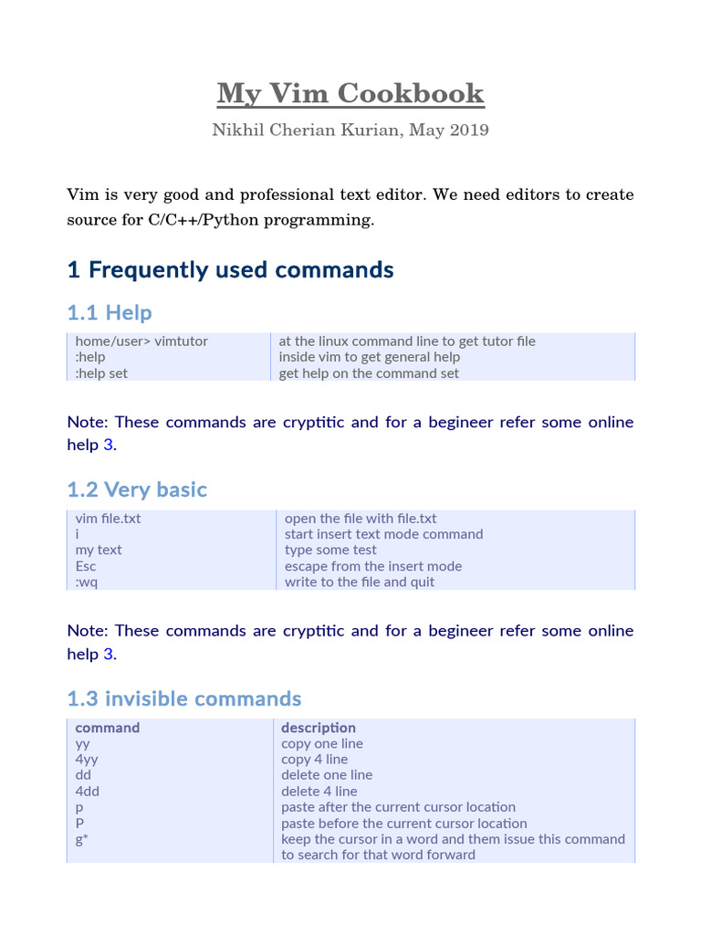 My Vim Cookbook | PDF