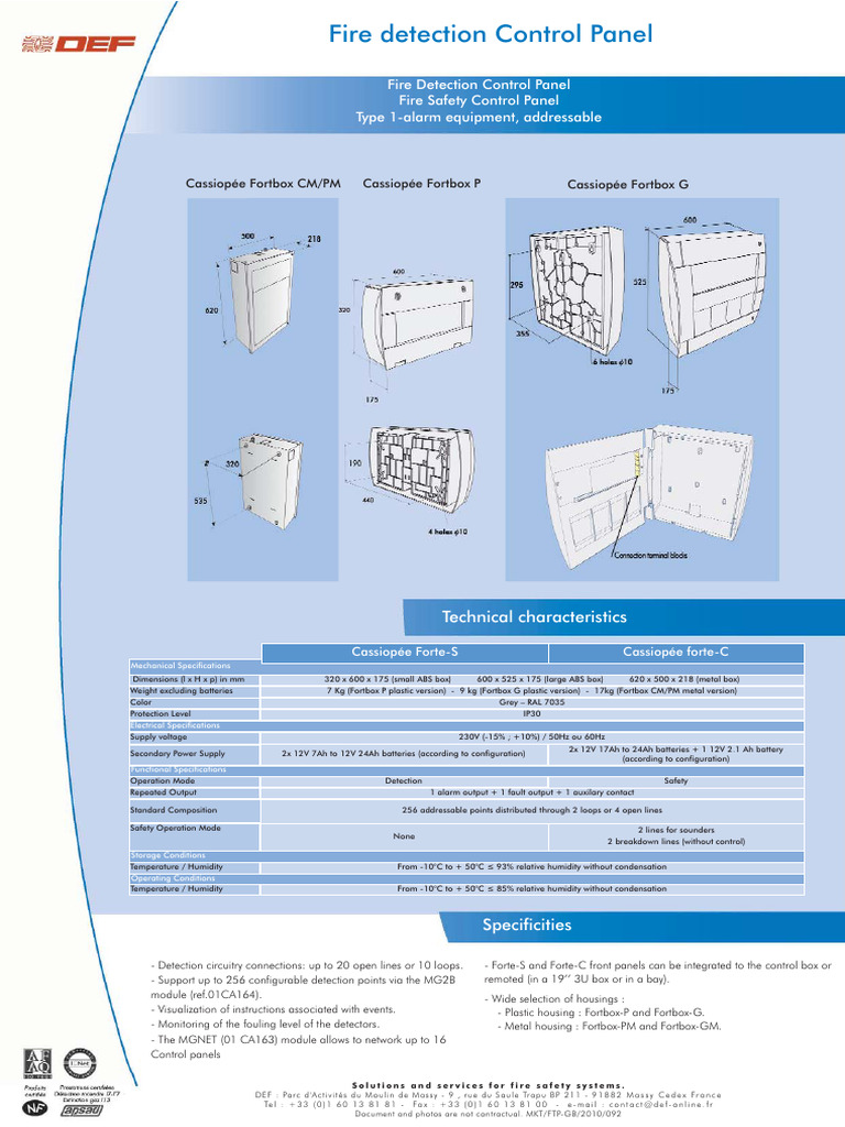 Datasheet - Forte Addressable Fire Panel | PDF