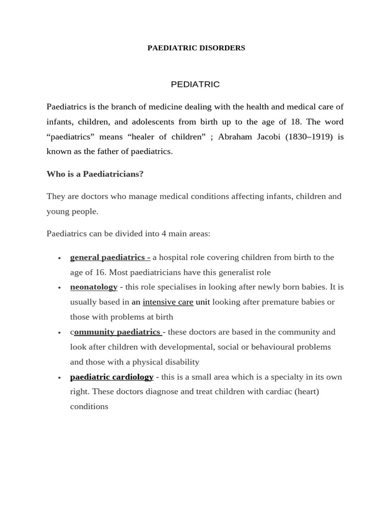 PEDIATRIC Nursing Notes 1 | PDF