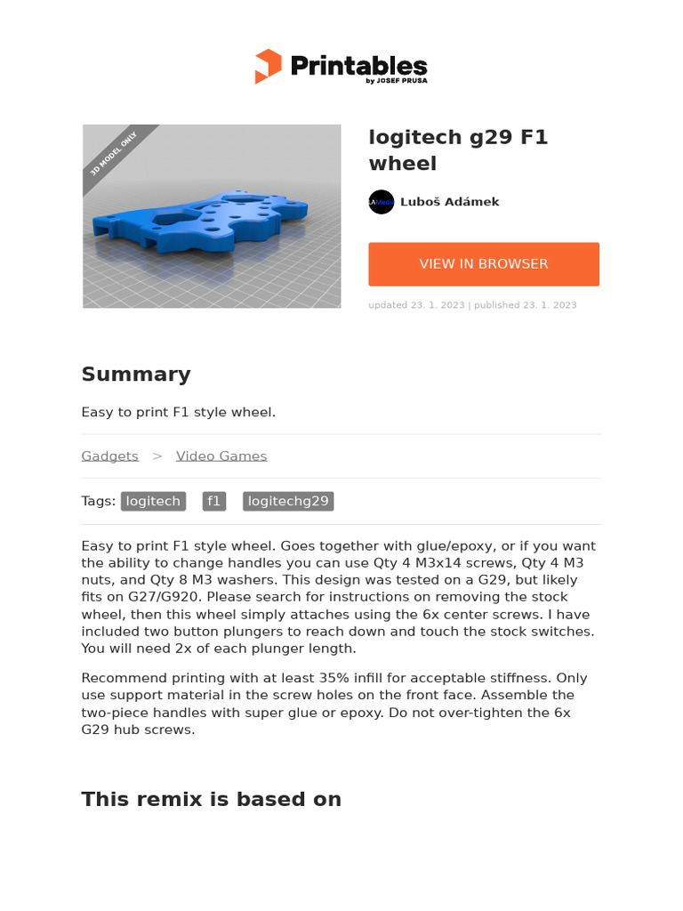 Logitech g29 f1 Wheel | PDF