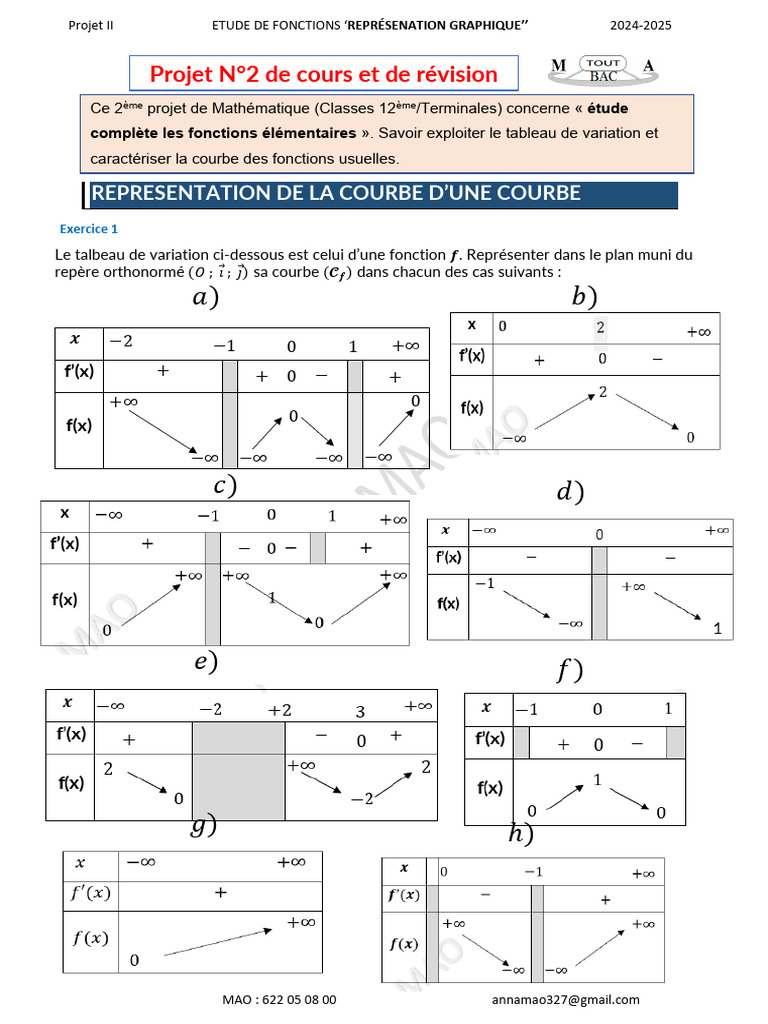 Projet 2 Caractéristiques D'une Courbe | PDF