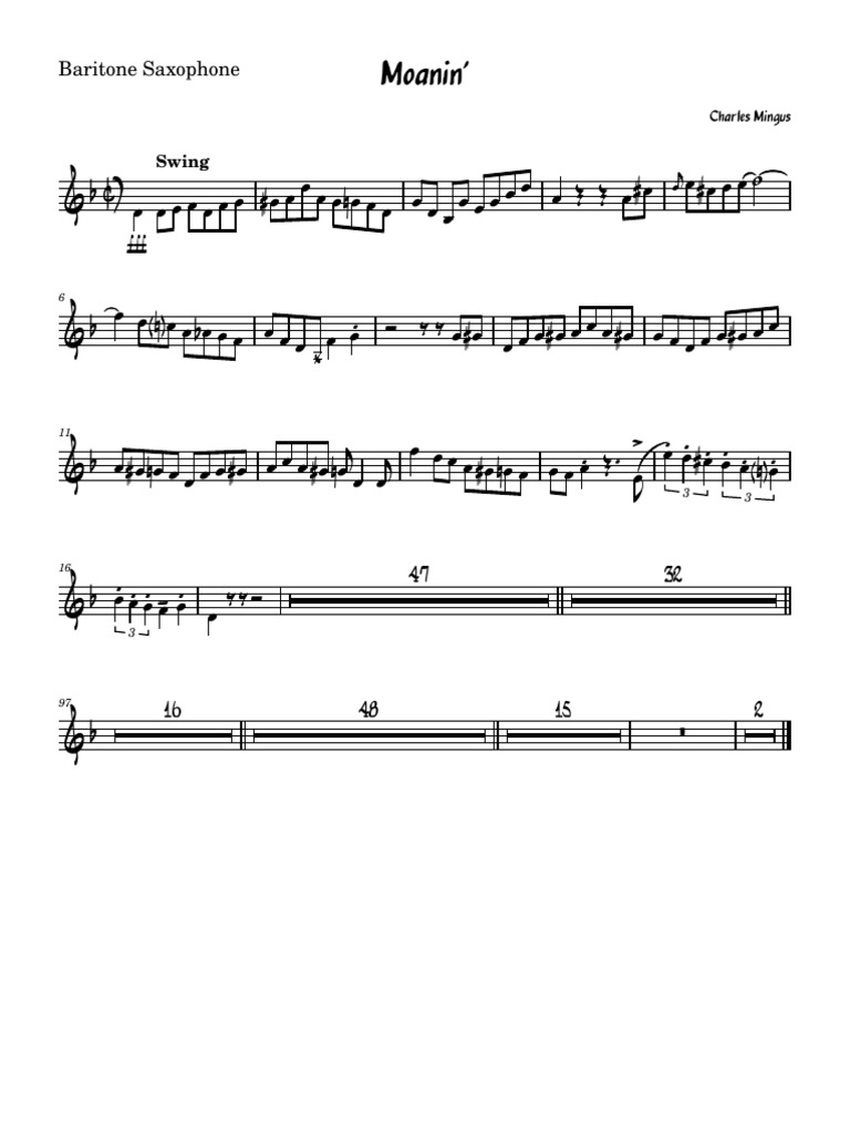 Moanin-Baritone_Saxophone | PDF