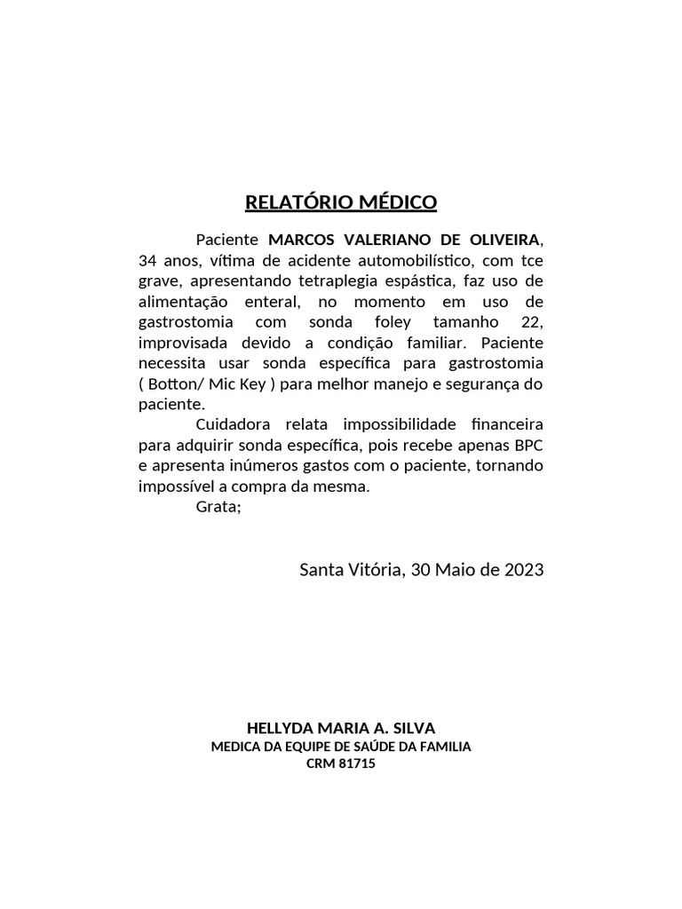 Relatório Médico | PDF