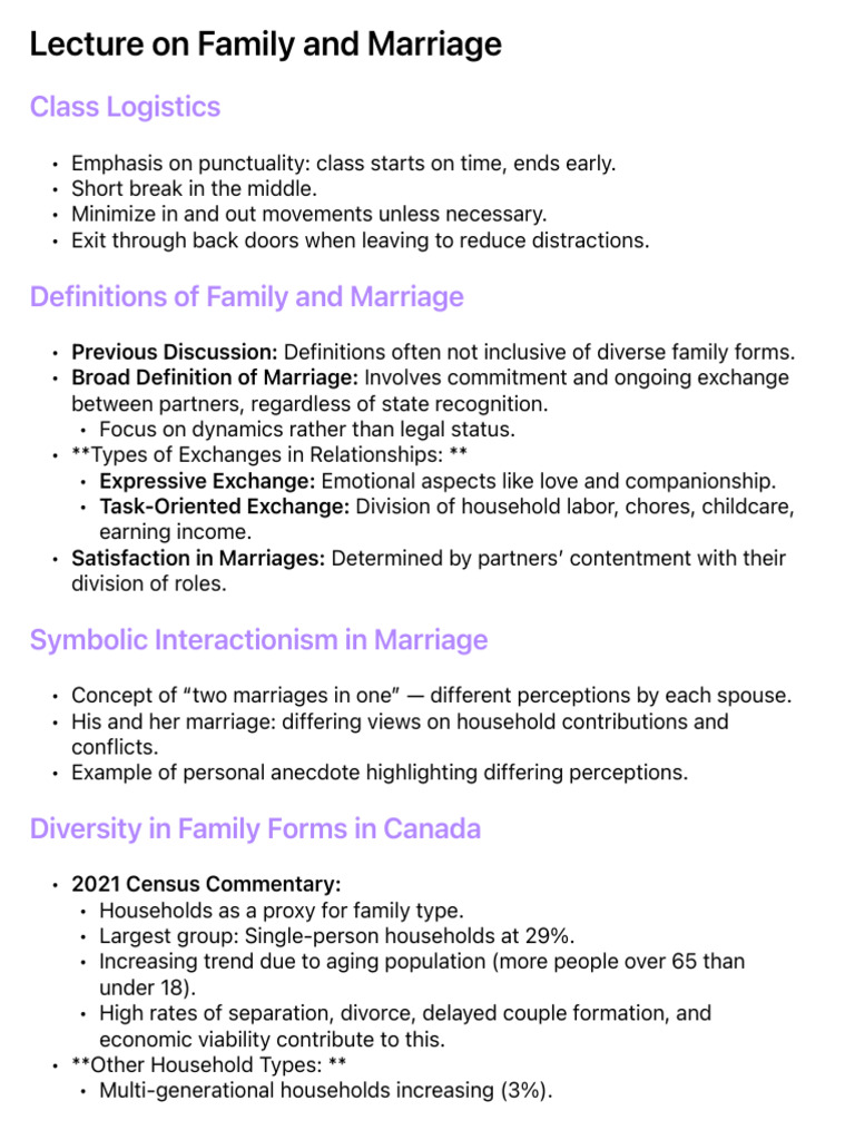 Insights On Family and Marriage Dynamics Notes | PDF | Marriage | Wellness