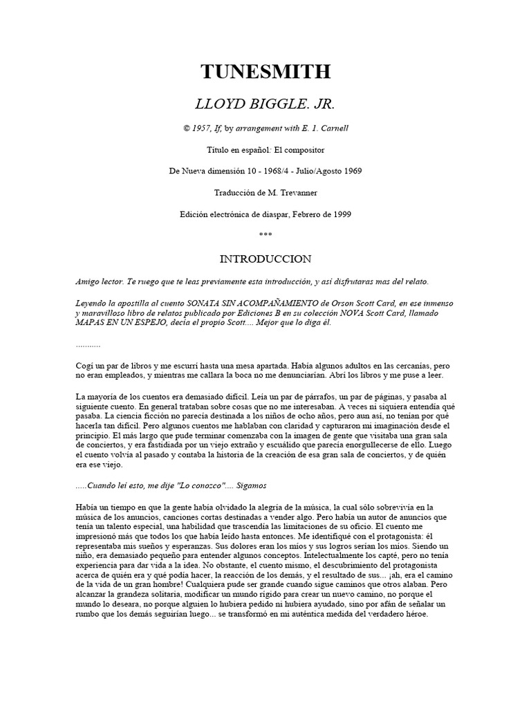 Lloyd Biggle - Tunesmith | PDF