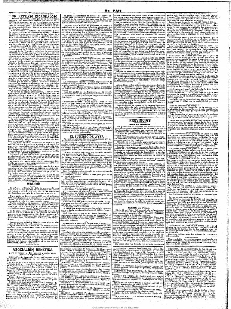 El Pais Madrid 1887 12 8 1888 | PDF