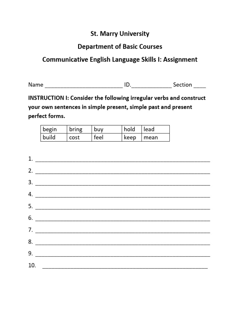 Communicative English Assignment Guide | PDF