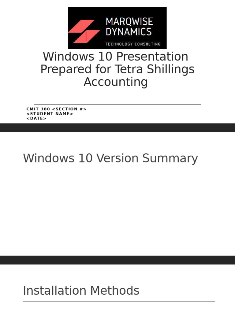 CMIT 380 - ClientPresentation | PDF