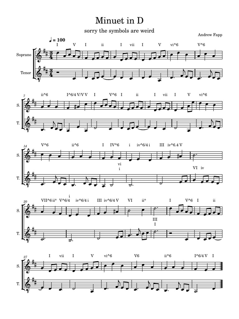 Minuet-Score and Parts | PDF