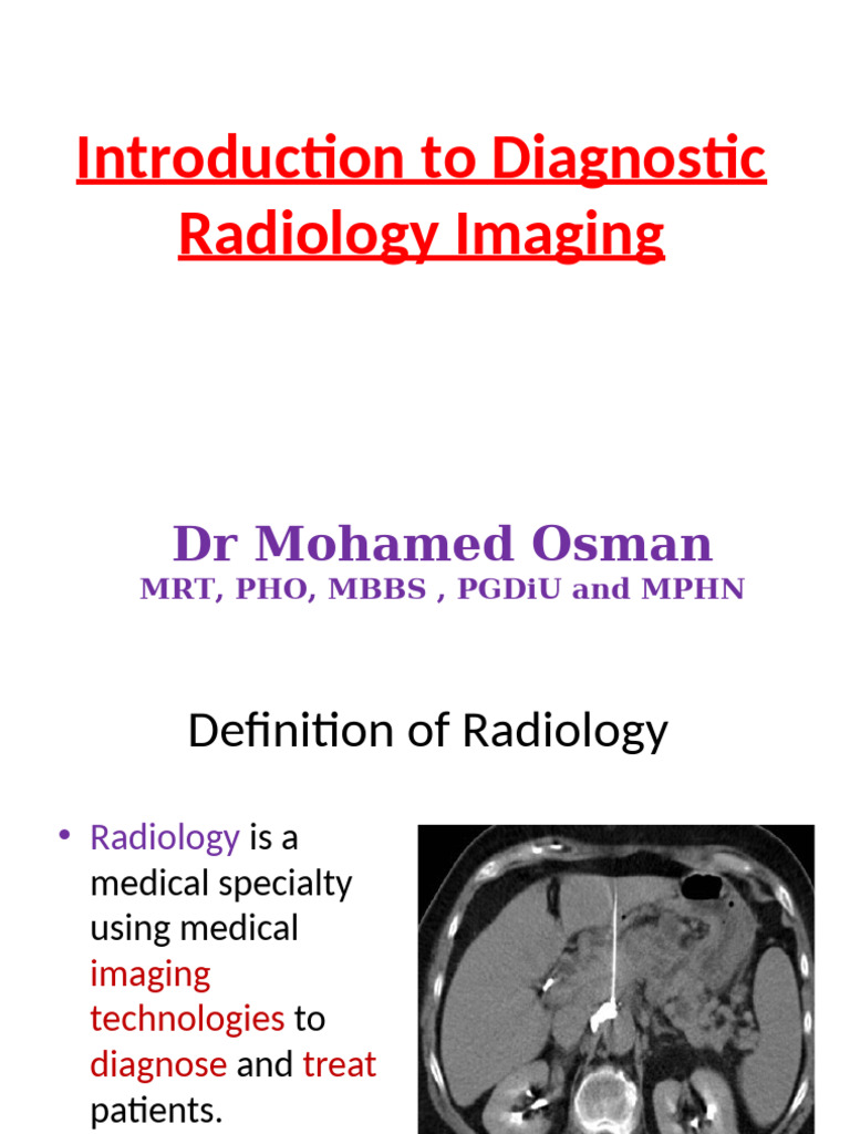 Introduction To The Diagnostic Radiology | PDF
