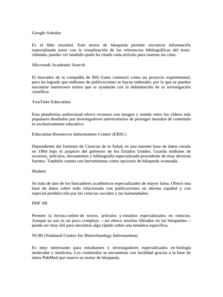 Tics Base de Datod Cientificos | PDF