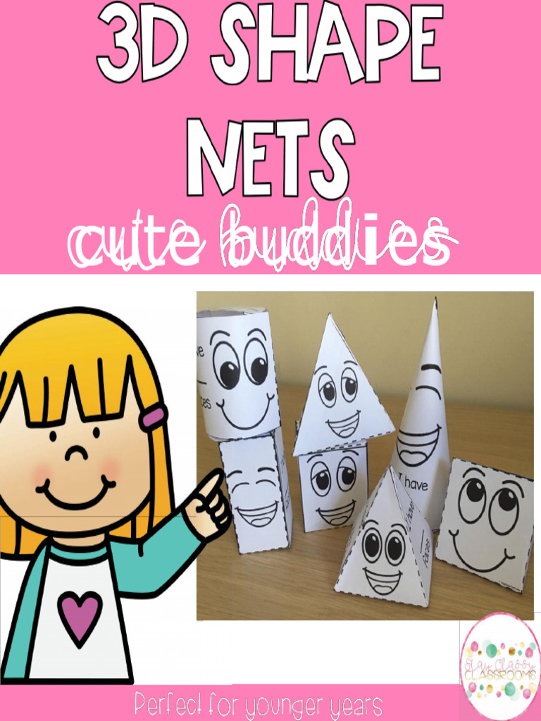 Activity Paper 3D Shape Nets Cute Buddies Without Names Corners Craft | PDF