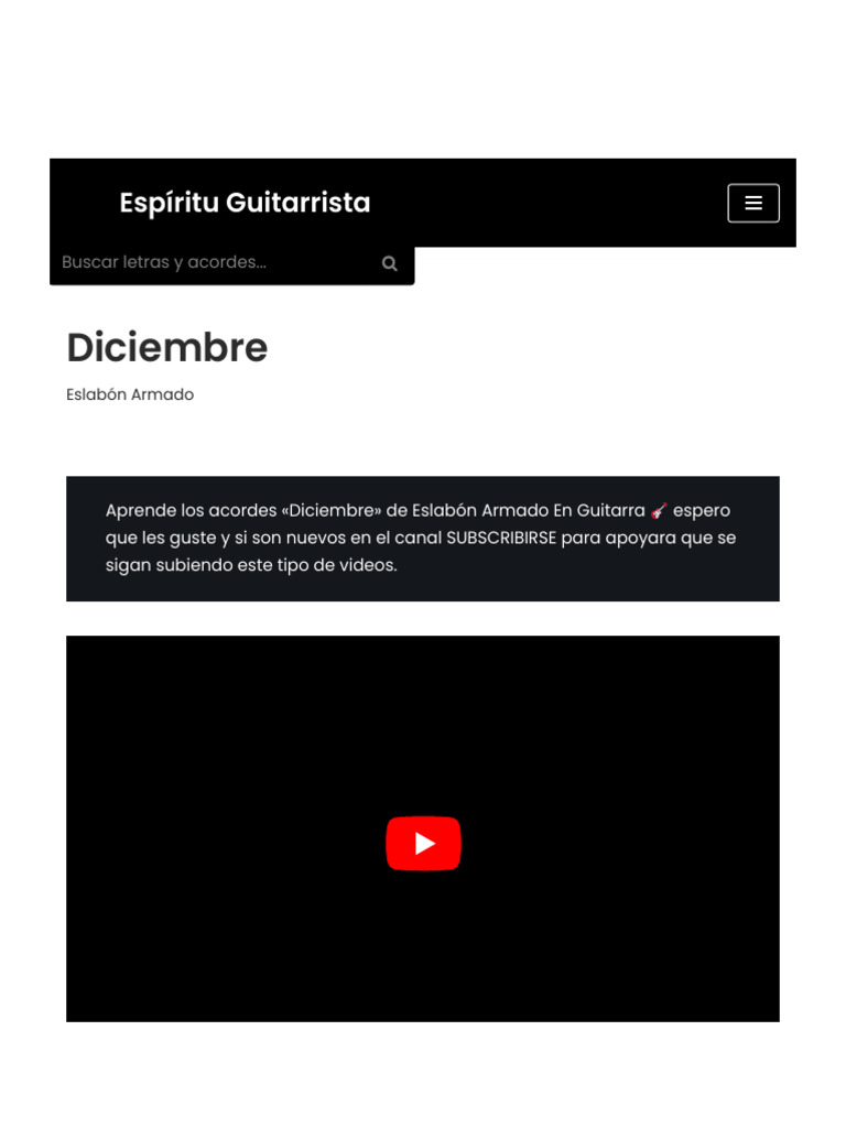 Diciembre - Eslabón Armado Letra y Acordes en Guitarra | PDF