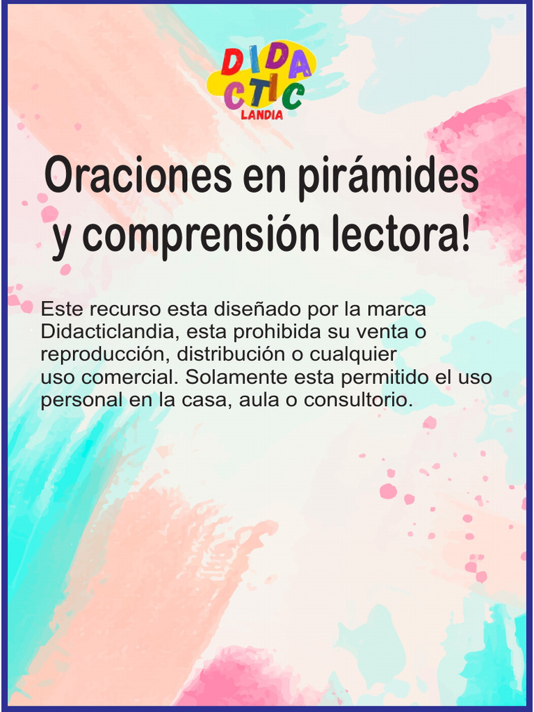 Oraciones en Pirámides y Comprensión Lectora | PDF