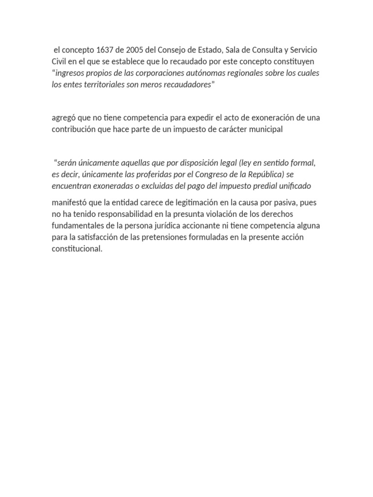 El Concepto 1637 de 2005 Del Consejo de Estado | PDF