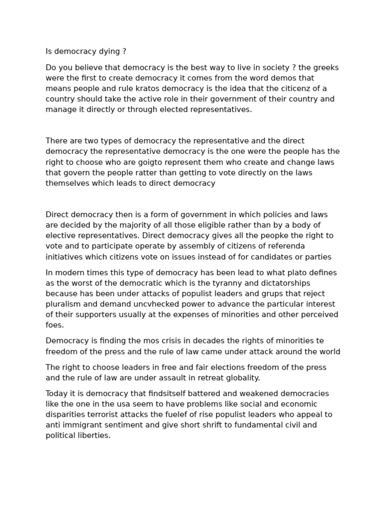 Is Democracy Dying | PDF