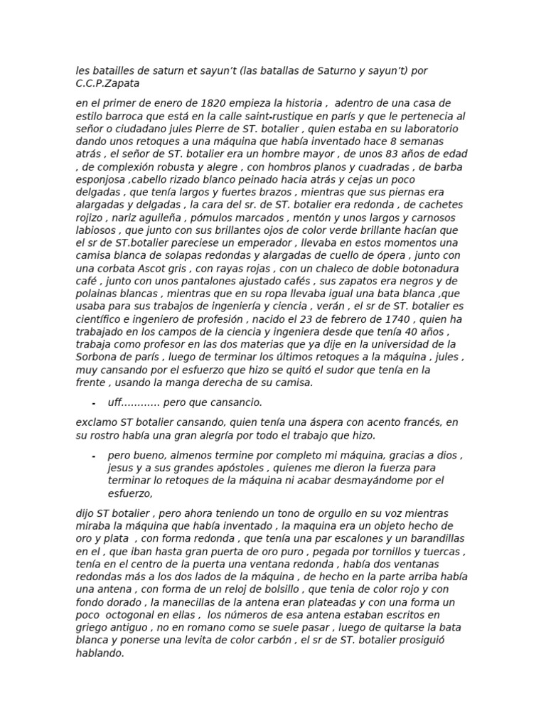 Les Batailles de Saturn Et Sayun | PDF