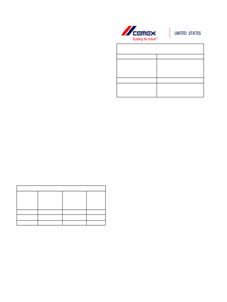 Cemex Masonry Cement Data Sheet | PDF