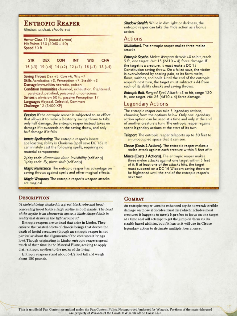 Libris Mortis 5e - Bestiary-17 | PDF