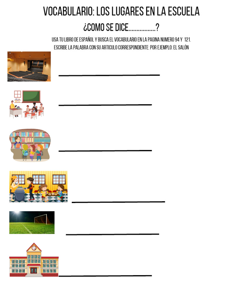 Unidad 2los Lugares en La Escuela | PDF | Artes del Lenguaje y ...