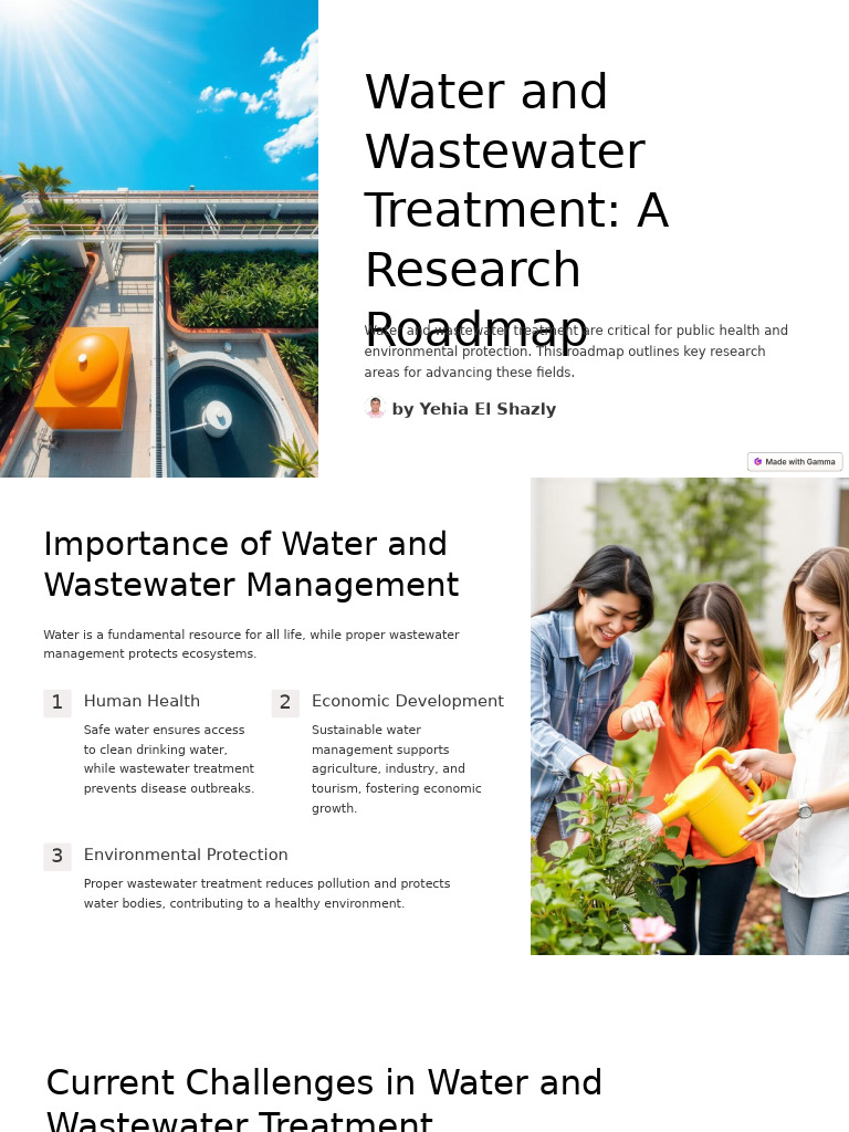 Water and Wastewater Treatment a Research Roadmap | PDF