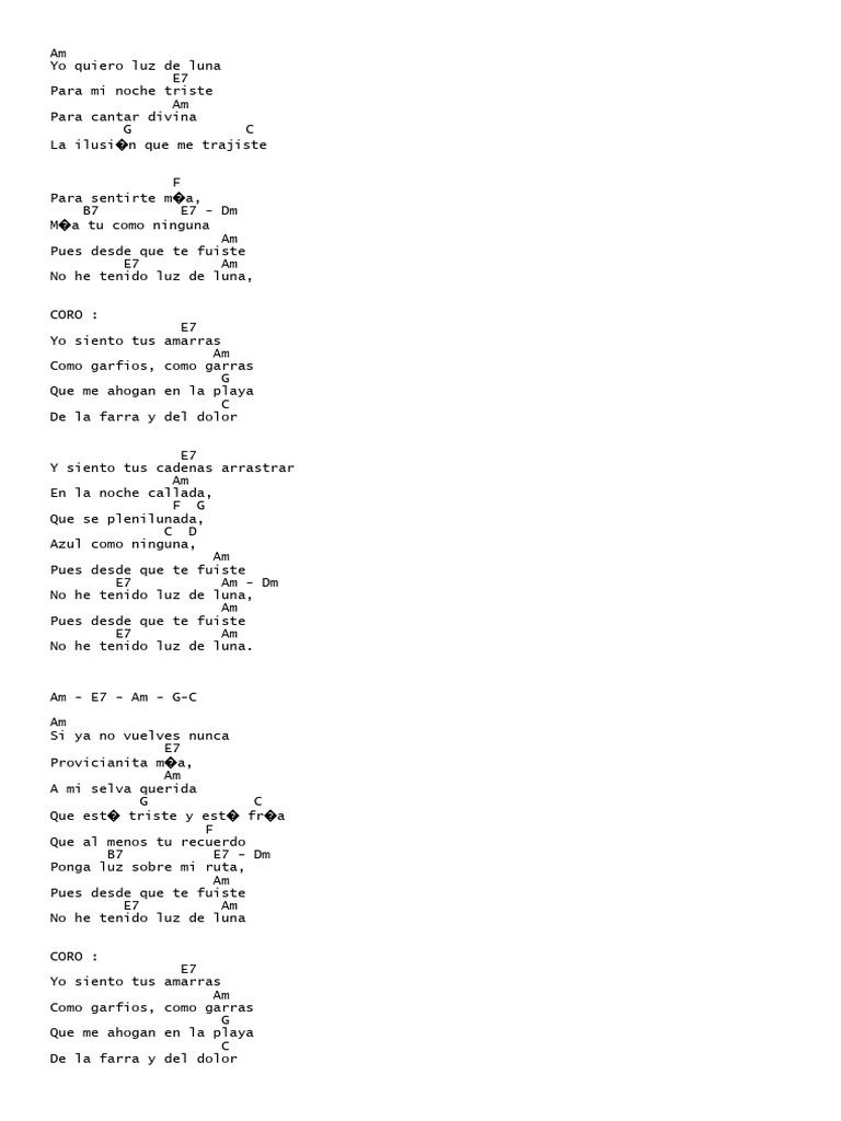 Acorde de Luz de Luna - Javier Solis - Acorde de Canci N | PDF