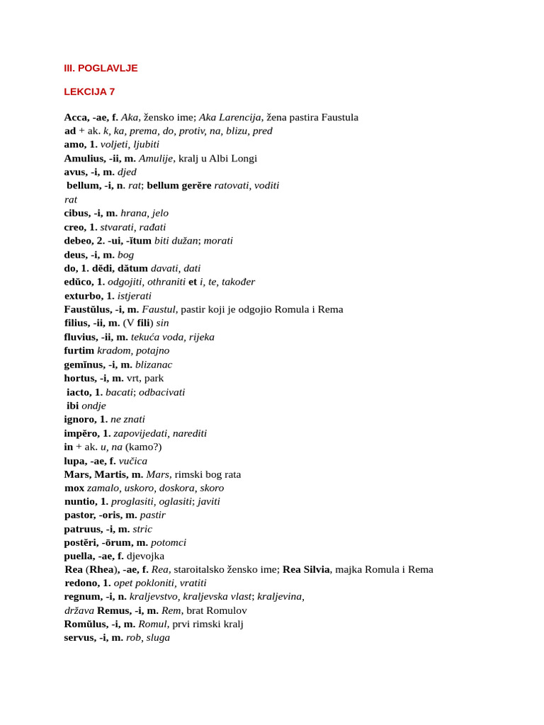 Iii. Poglavlje Lekcija 7 | PDF