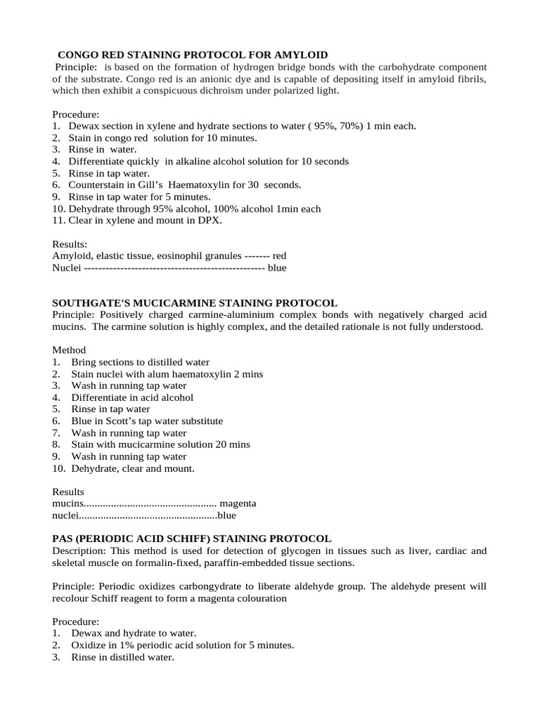 STAINING PROTOCOLS | PDF