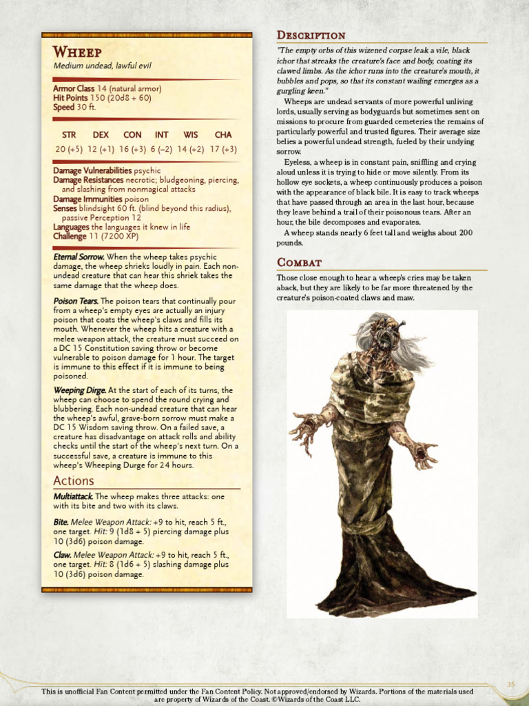 Libris Mortis 5e - Bestiary-35 | PDF
