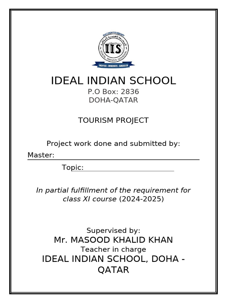 CBSE-TOURISM PROJECTs (OFFICIAL PAGES) 2024-25 | PDF