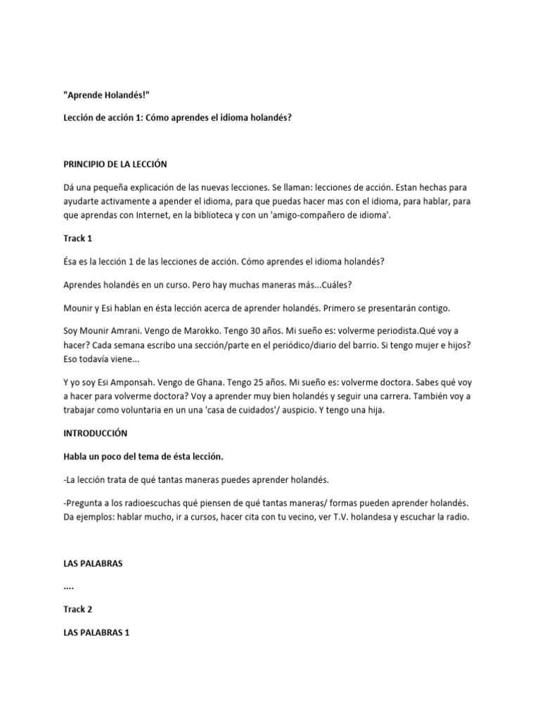 Leccion de acción 1 | PDF