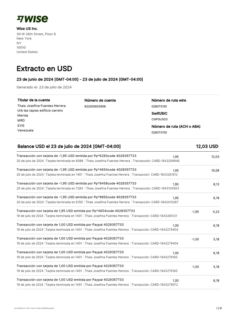 Wise Statement | PDF