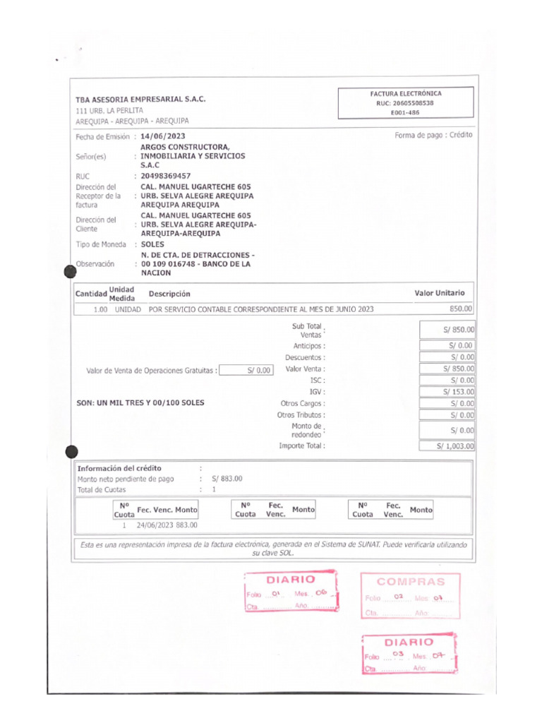 02.factura E001-486 | PDF
