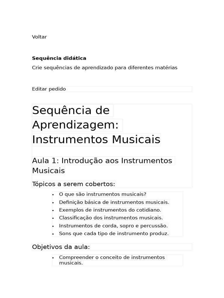 Sequencia Didática Música | PDF