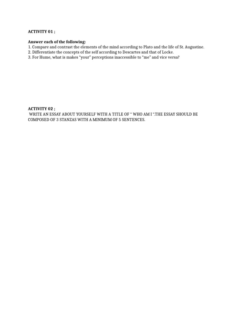 Hazel Mae Capule - Activity 01 Understanding the Self | PDF