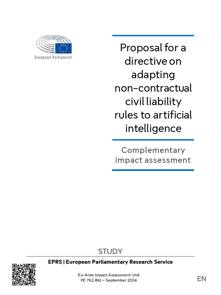 Proposal For A Directive On Adapting Non-Contractual Civil Liability ...