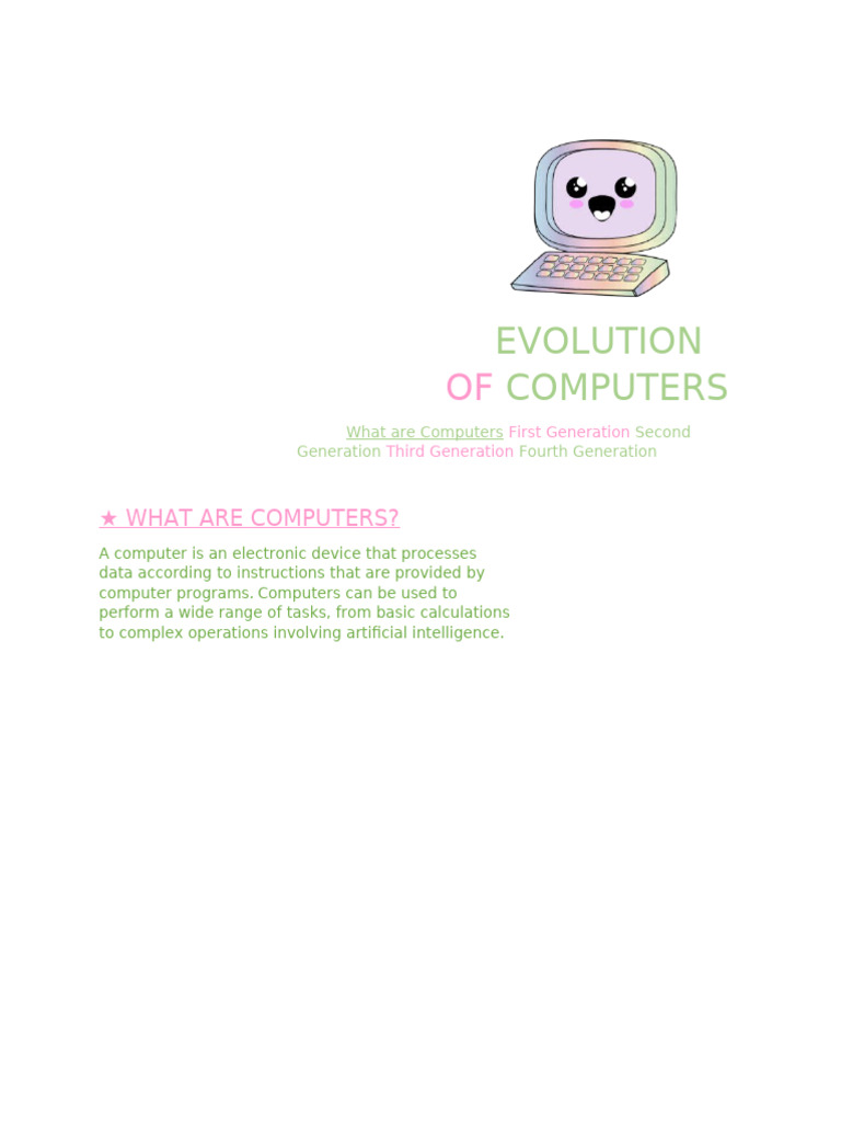 Evolution of Computers | PDF