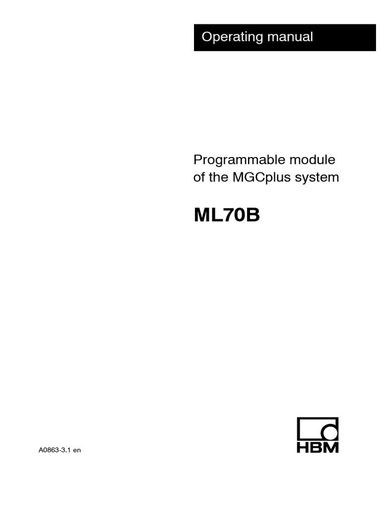Operating Manual: Programmable Module of The Mgcplus System | PDF