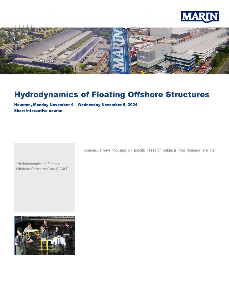 Hydrodynamics of Floating Offshore Structures - 2024 | PDF