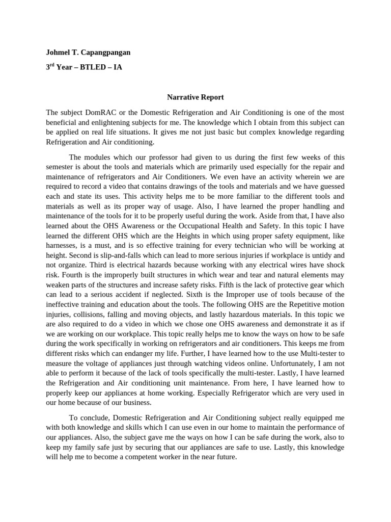 Narrative Report | PDF