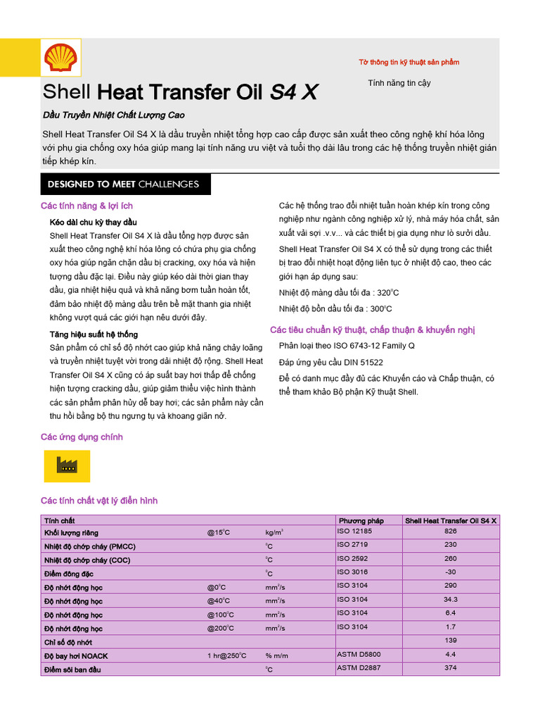 TDS_Shell Heat Transfer Oil S4 X_VI | PDF