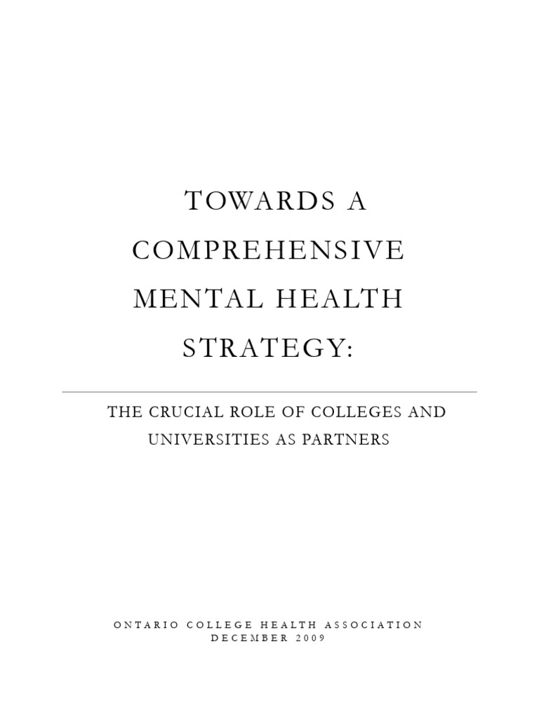Towards A Comprehensive Mental Health Strategy | PDF | Mental Health ...
