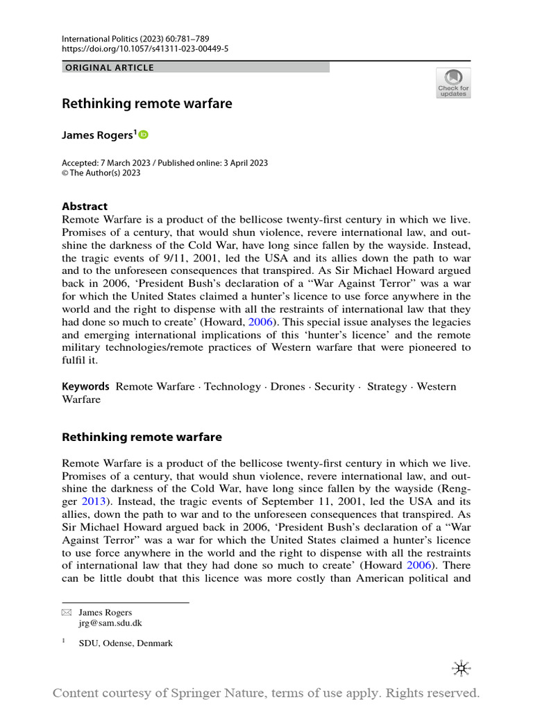 Rethinking Remote Warfare | PDF