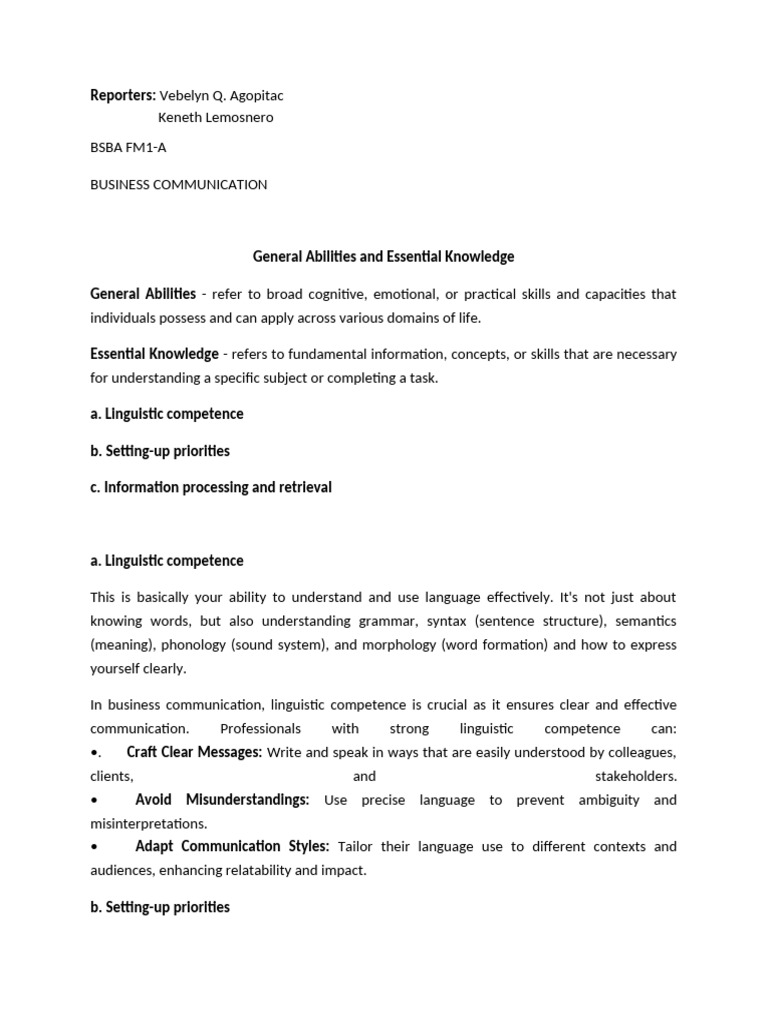 General-abilities-and-Essential-knowledge | PDF